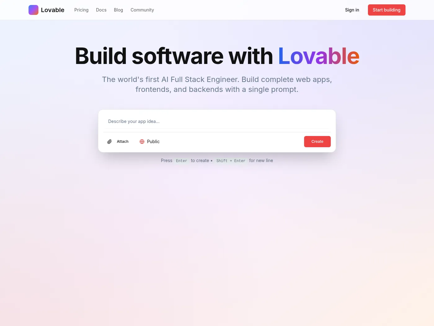 Lovable Web App Clone