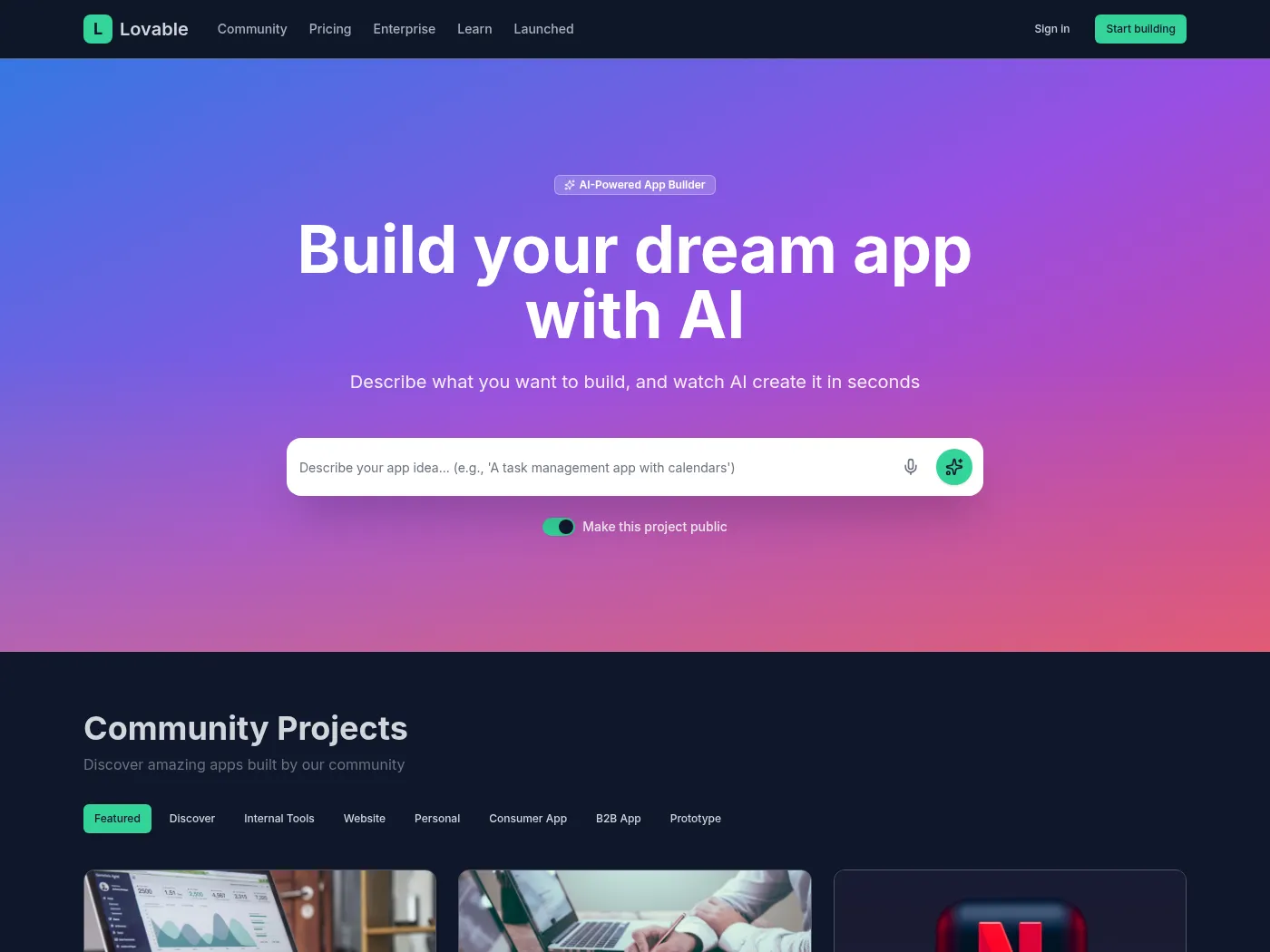 Lovable.dev Clone