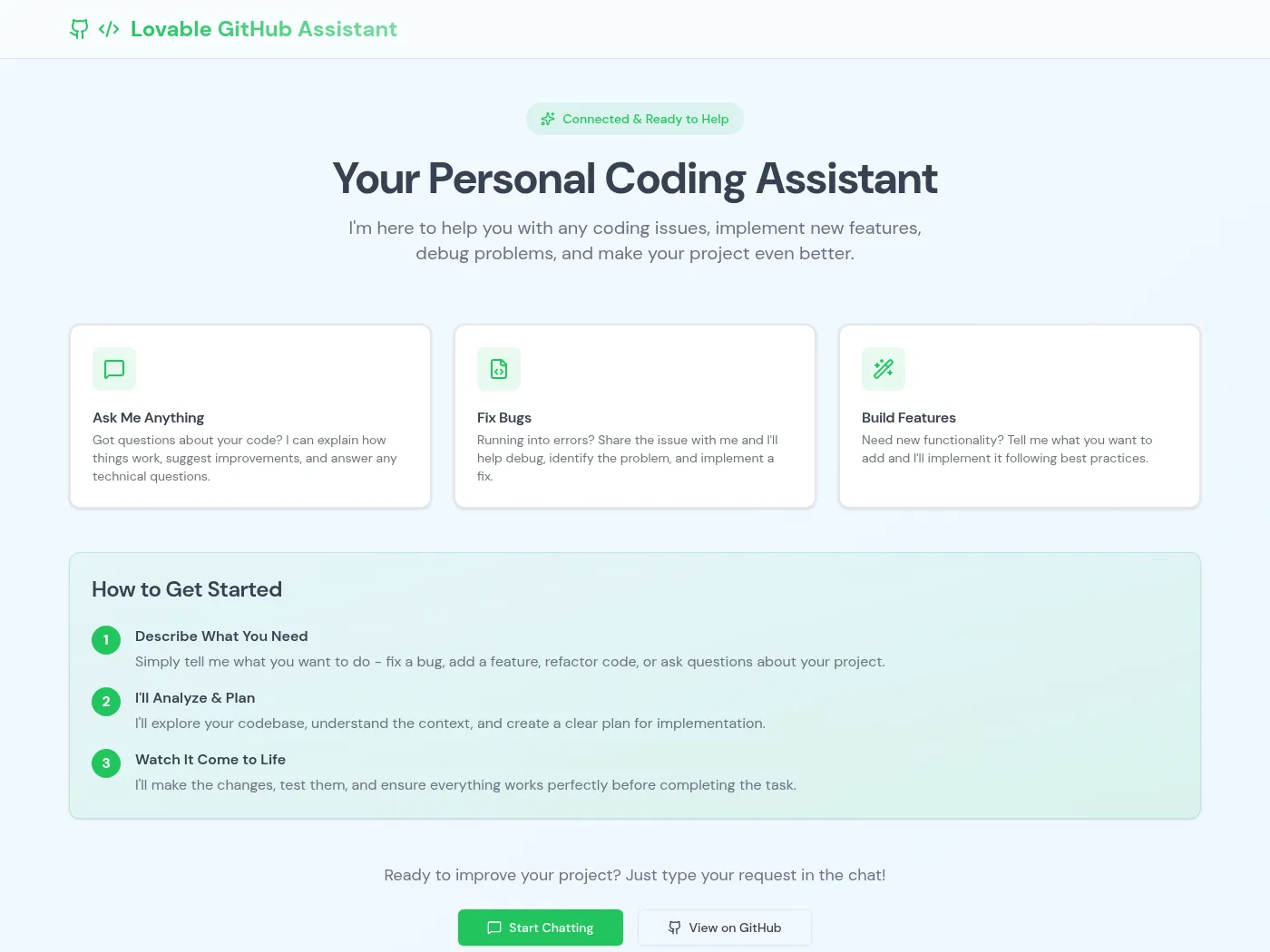 Lovable Project GitHub Assistant