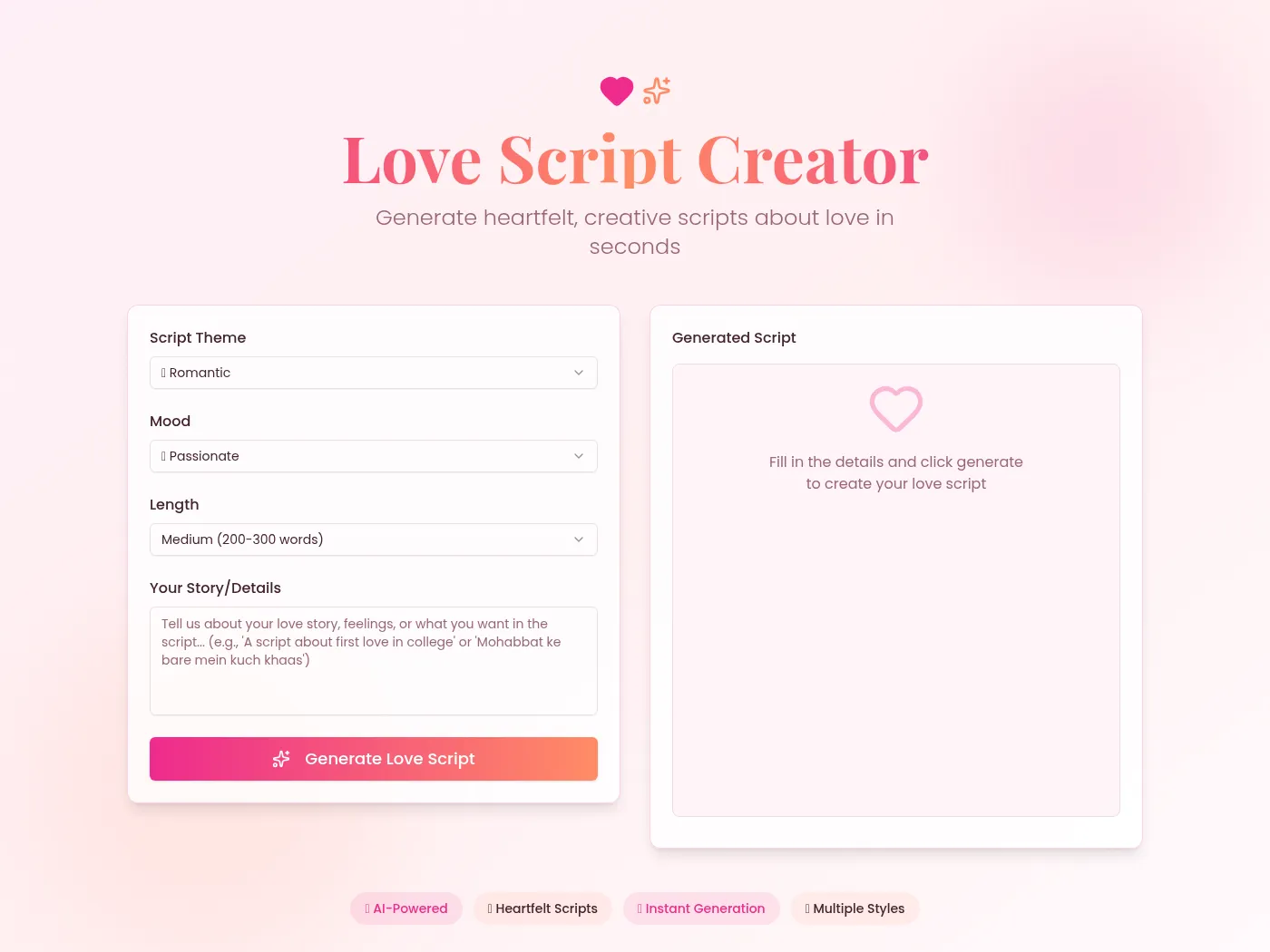 Love Script Creator
