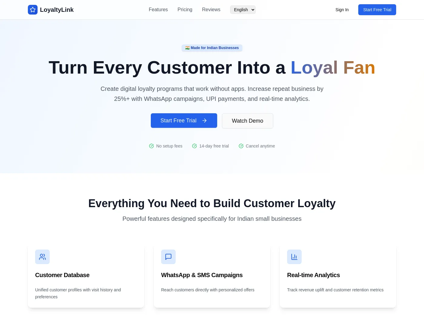 LoyaltyLink - Cloud Loyalty & Membership Platform for Indian SMBs