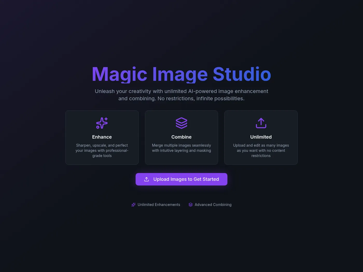 Magic Image Studio: Unlimited AI-Powered Image Enhancer & Combiner