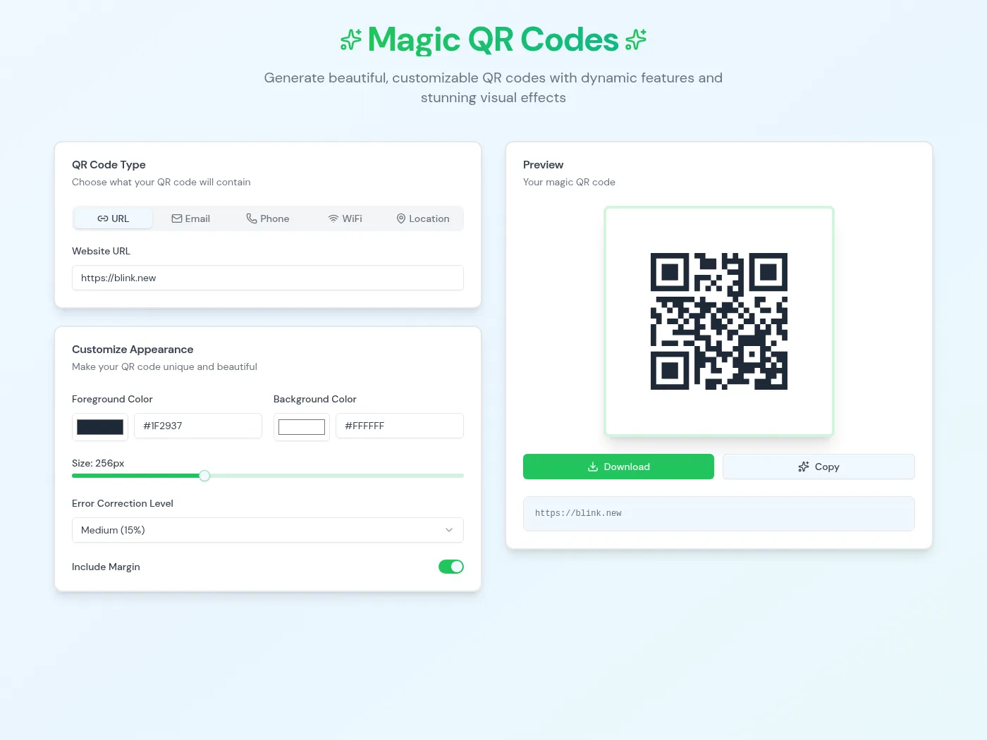 Magic QR Codes Generator
