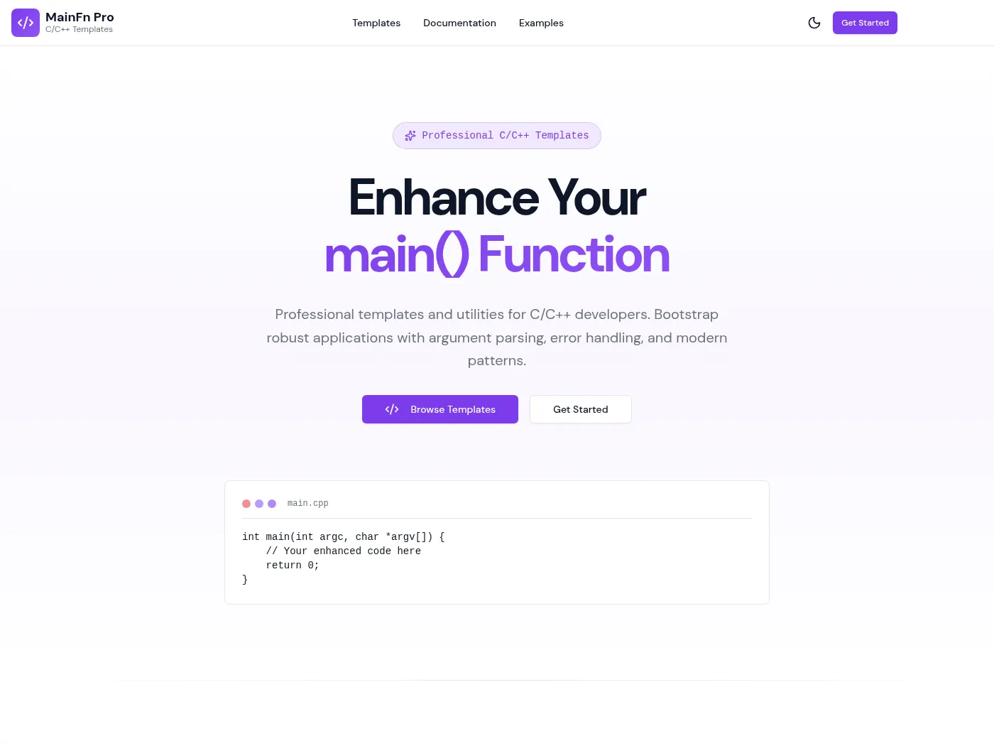 Pro Main Function Template Enhancer