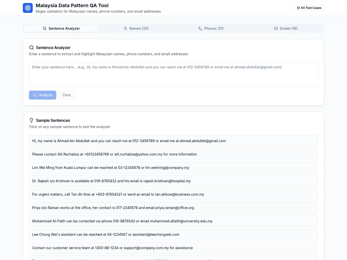 Malaysia Data Pattern QA Tool