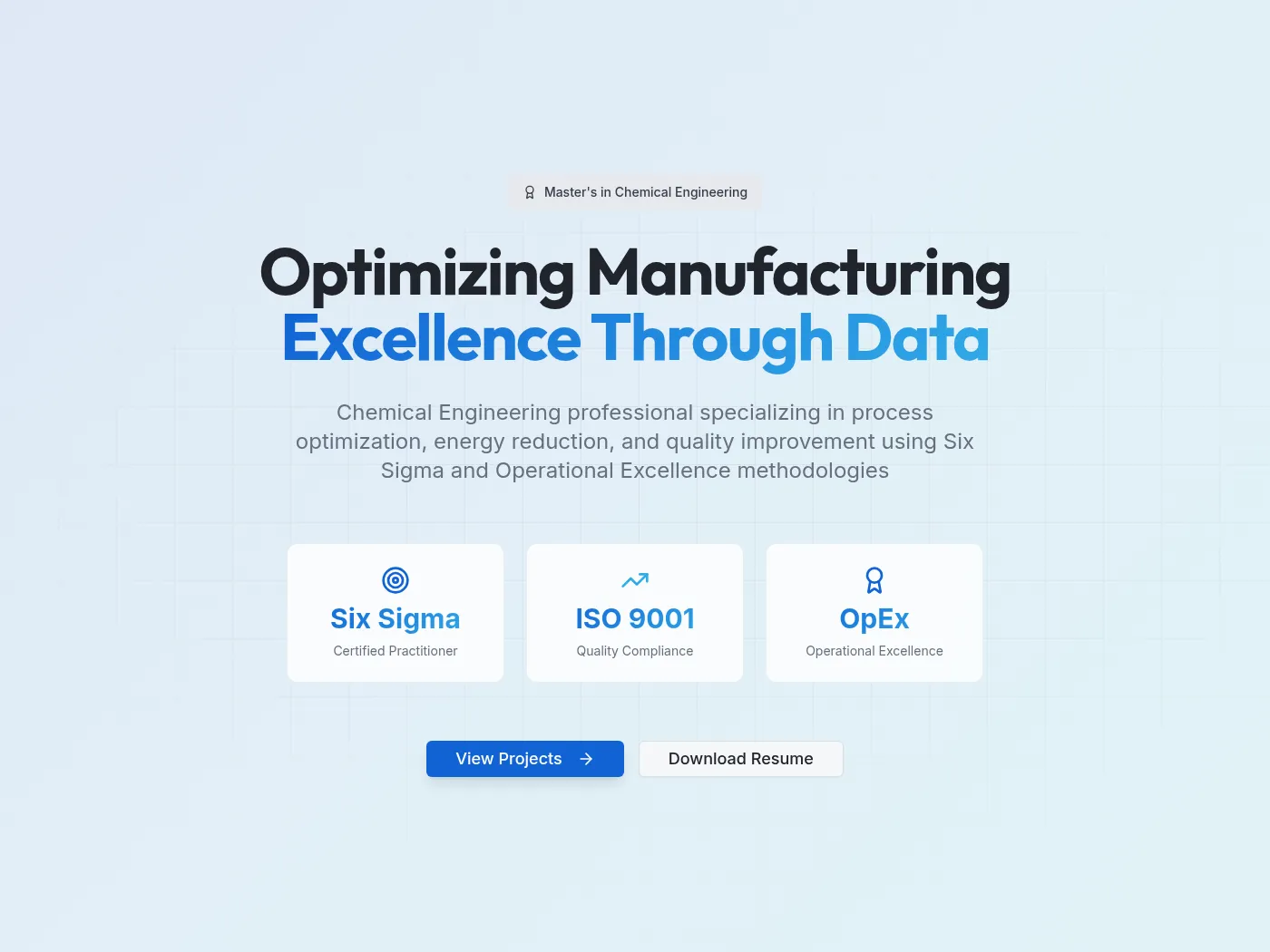 Manufacturing Process Optimization Portfolio