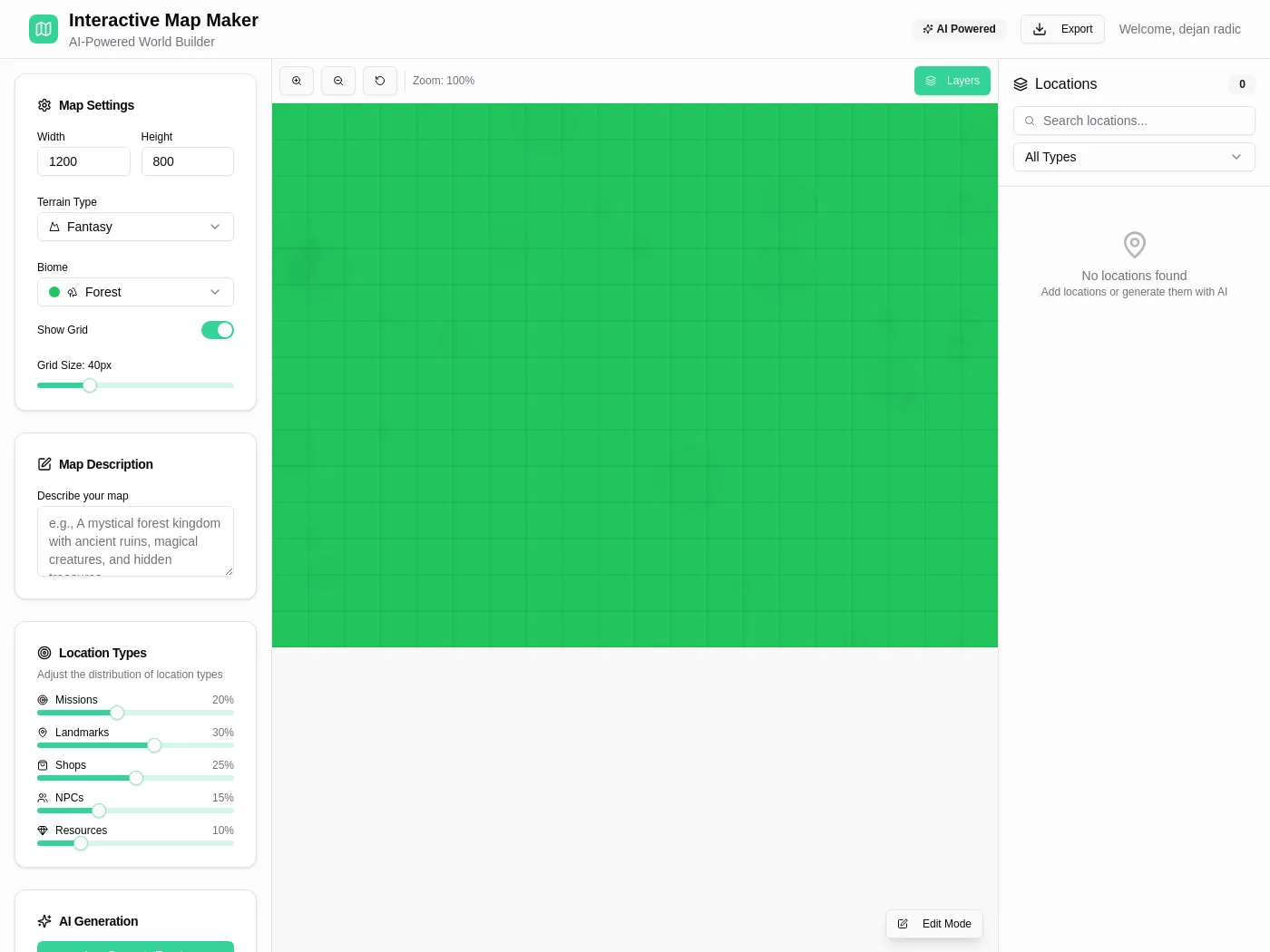 Map Making Bot with Landmark Icons