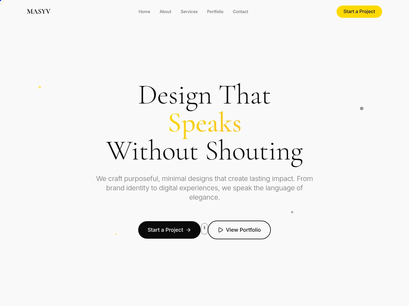 MASYV Studio Interactive Portfolio Website