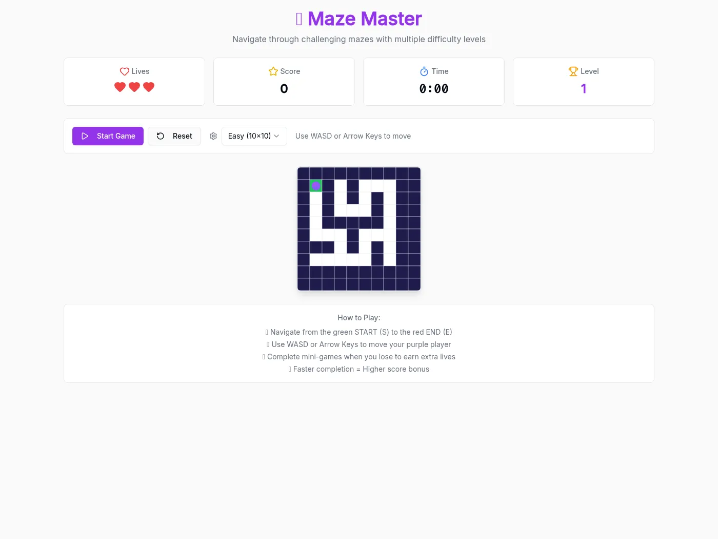 Maze Master: Interactive Web Maze Game with C++ Backend