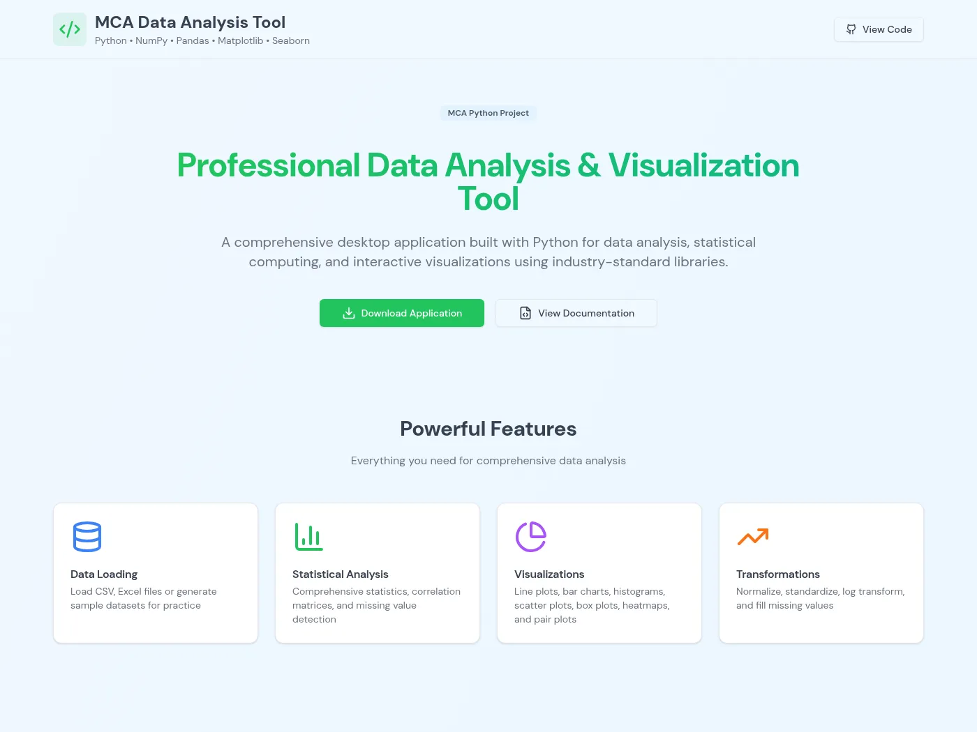 Data Analysis and Visualization Tool for MCA Using Python Libraries