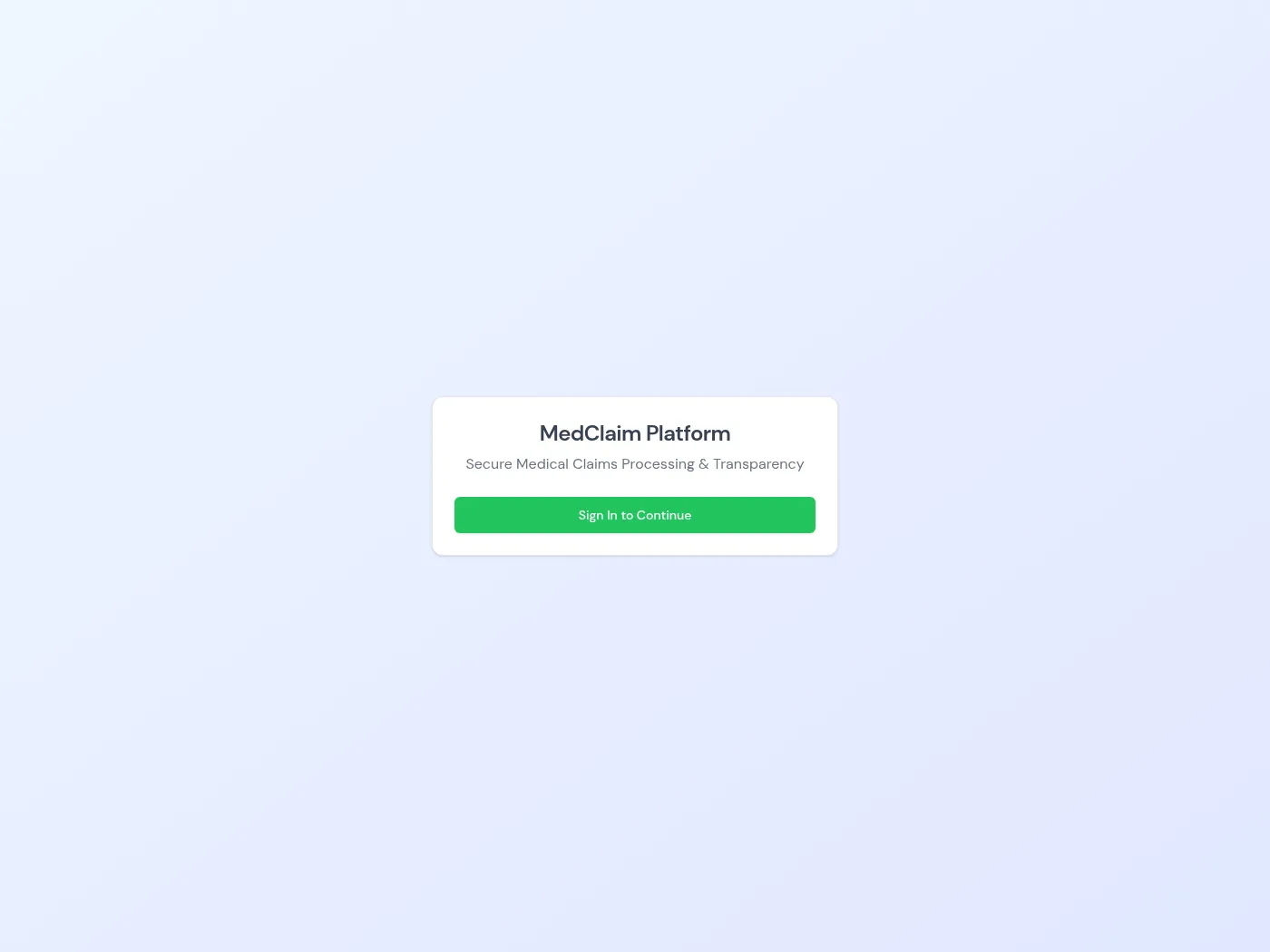 MedClaim Cloud Processing & Transparency Platform