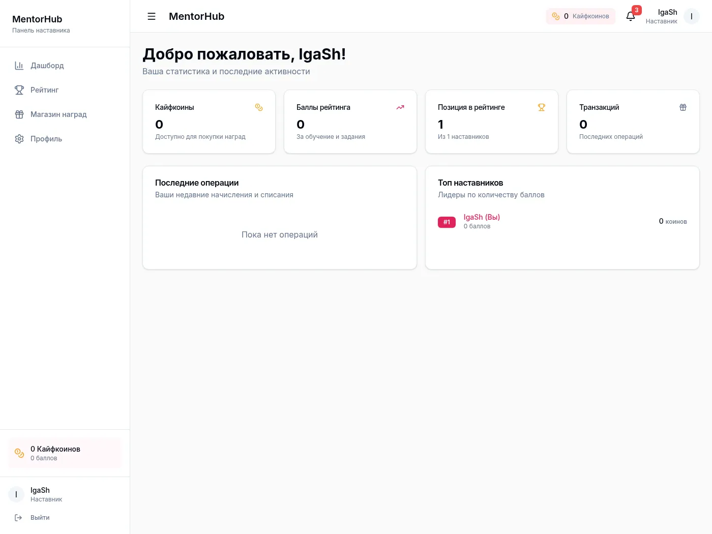 Mentor Performance & Reward Dashboard for Restaurant Company