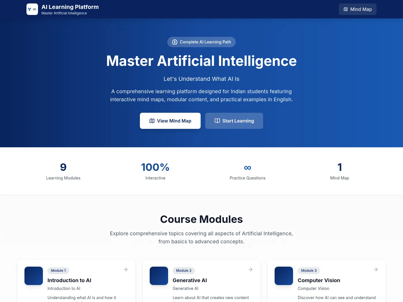 MindMap Learning Tool for Indian Students