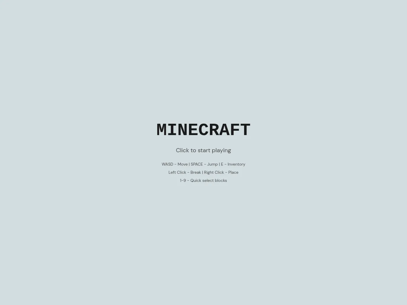Minecraft Web Clone