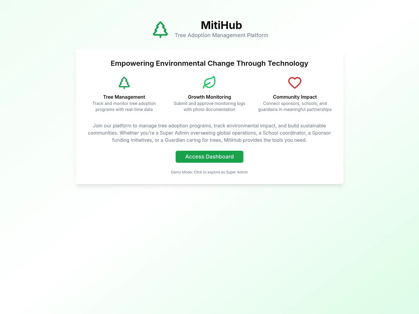 MitiHub Role-Based Admin Panel