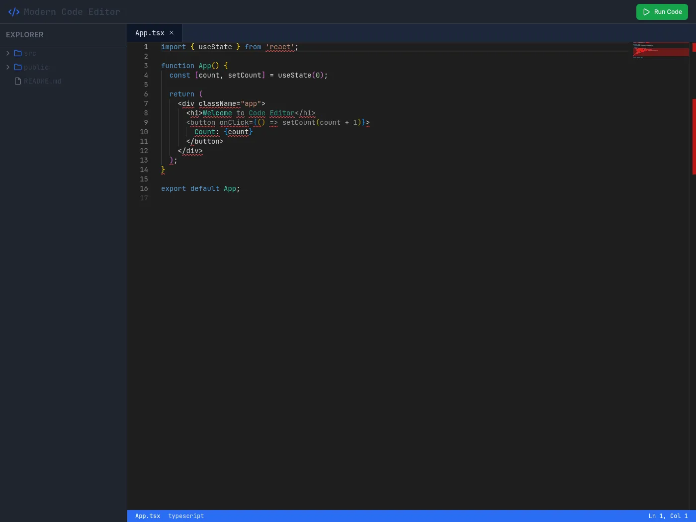 Modern Code Editor