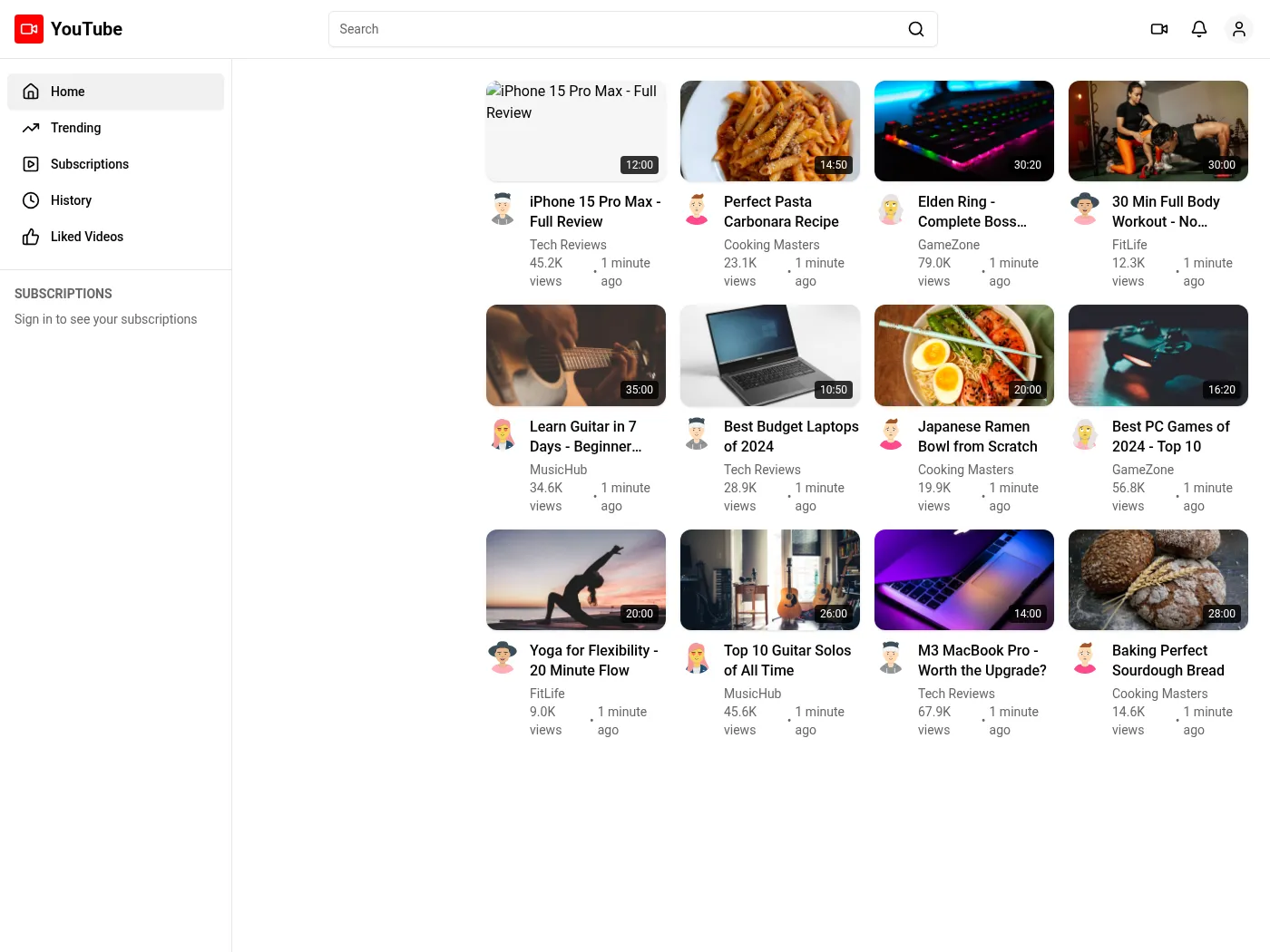 Modern React YouTube Clone