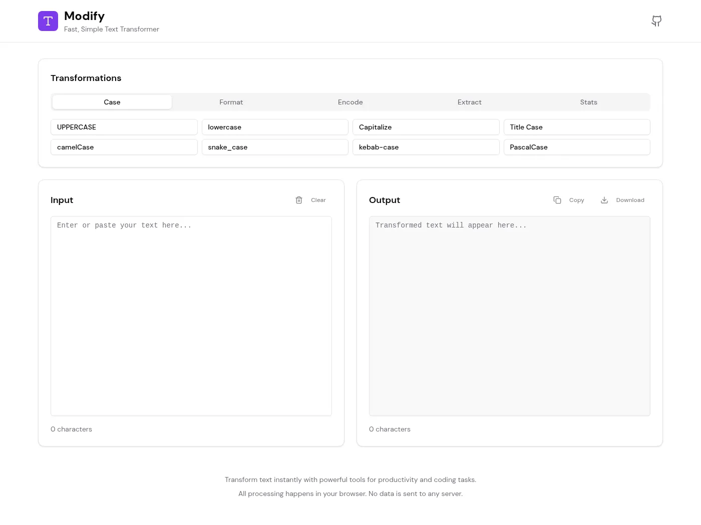 Modify: A Fast, Simple Online Text Transformer