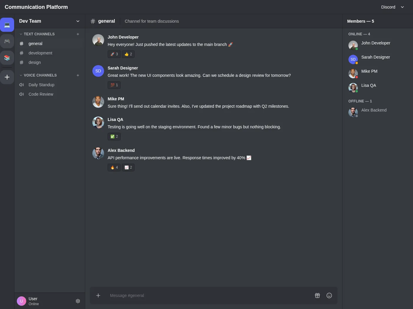 Modular Communication Platform Clone with Themed Frontend Templates