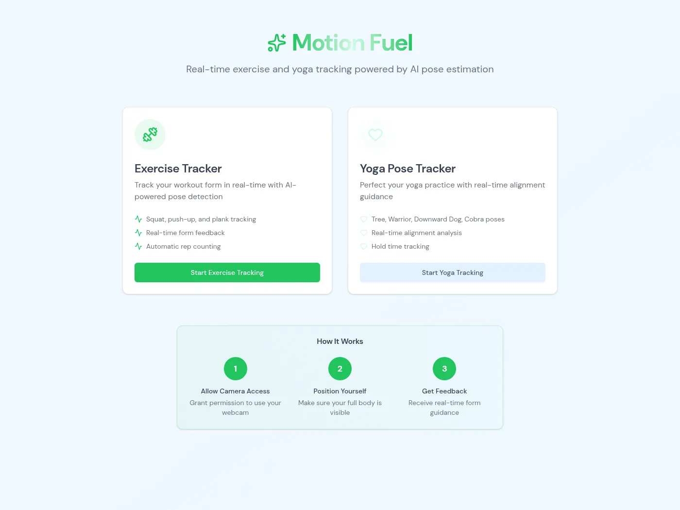 Motion Fuel Real-Time Exercise & Yoga Tracker