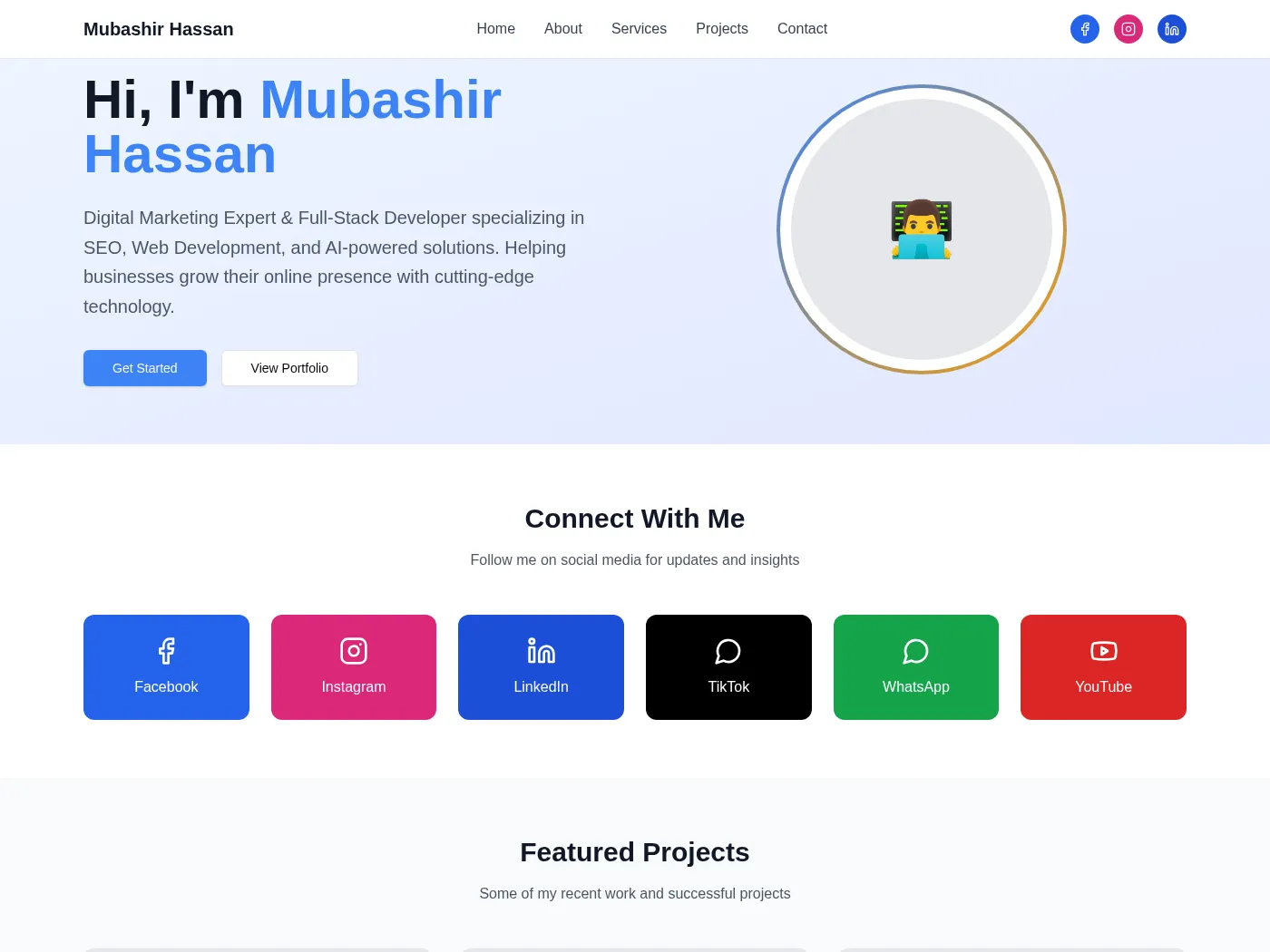 Mubashir Hassan Personal Website Clone