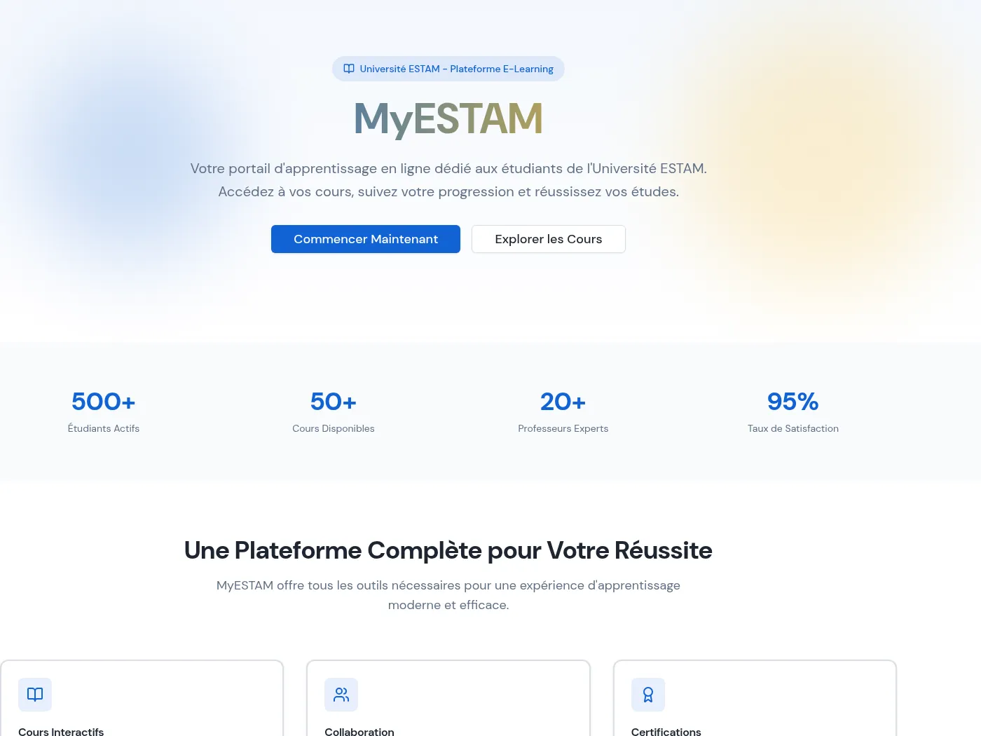 MyESTAM E-Learning Platform