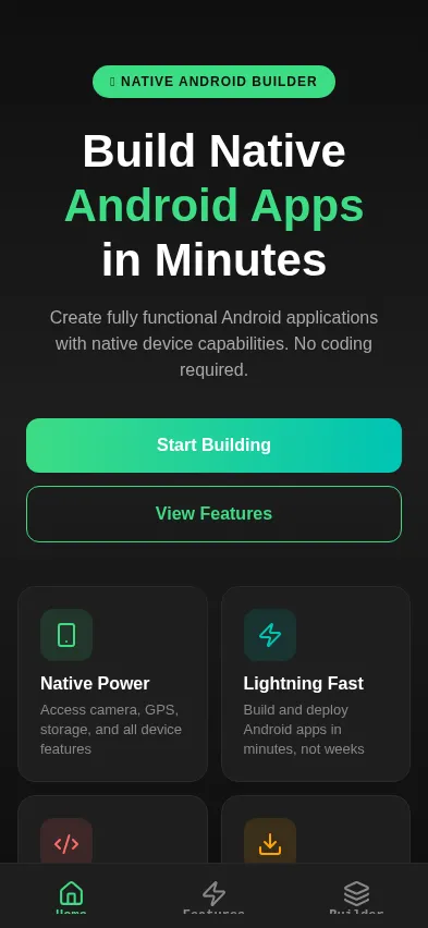Native Android App Builder