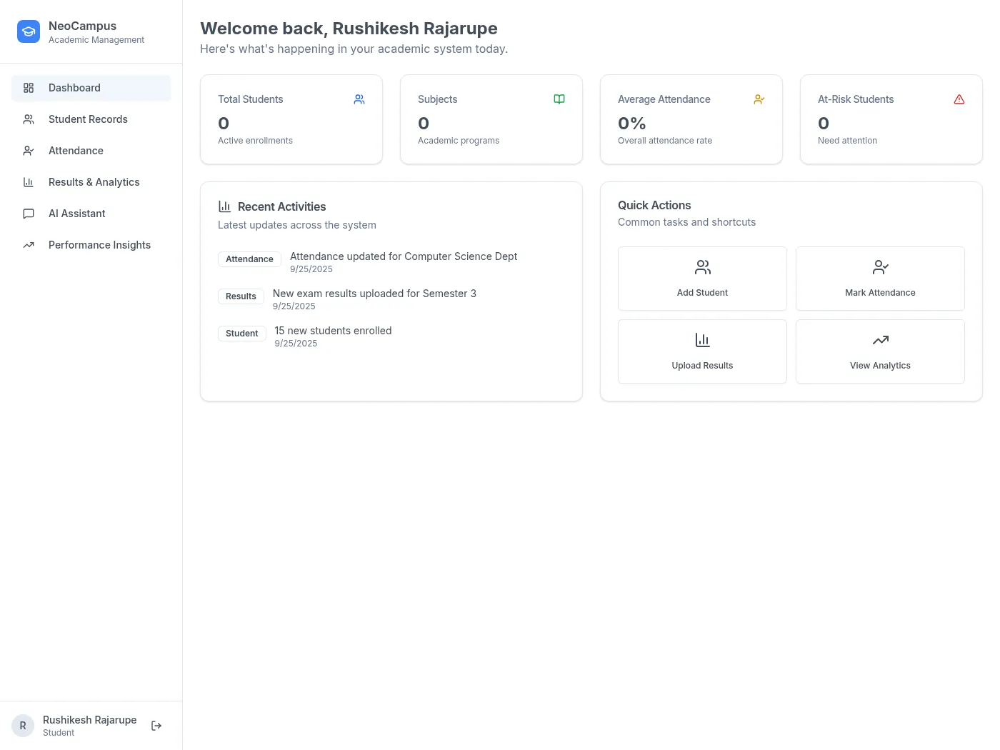NeoCampus Academic Management System (AMS) with AI-Powered Insights