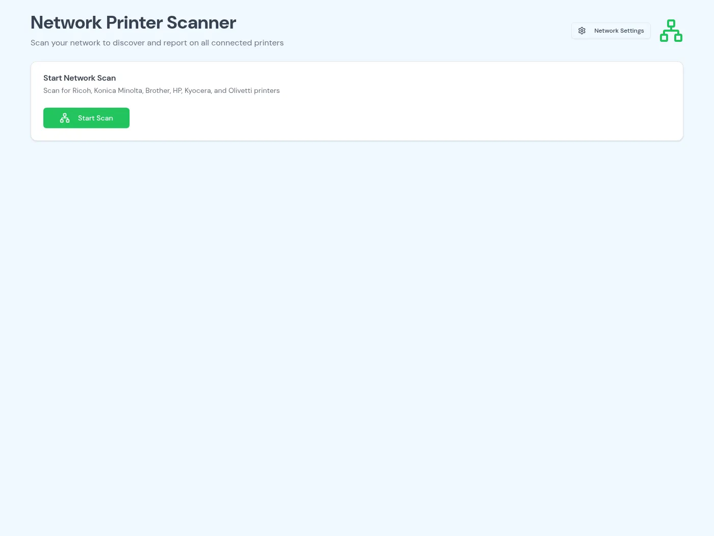 Network Printer Scanner & Report Generator