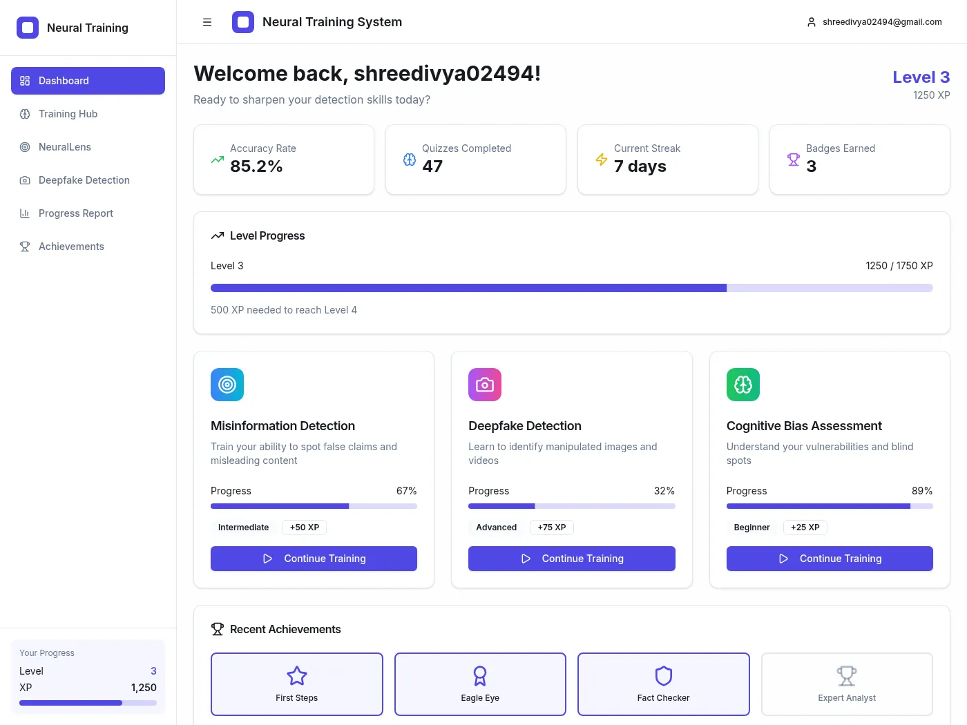 Neural Training System: Adaptive Gamified Platform Against Misinformation and Deepfakes