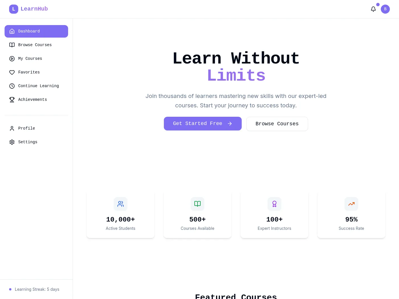 Next JS E-Learning Platform