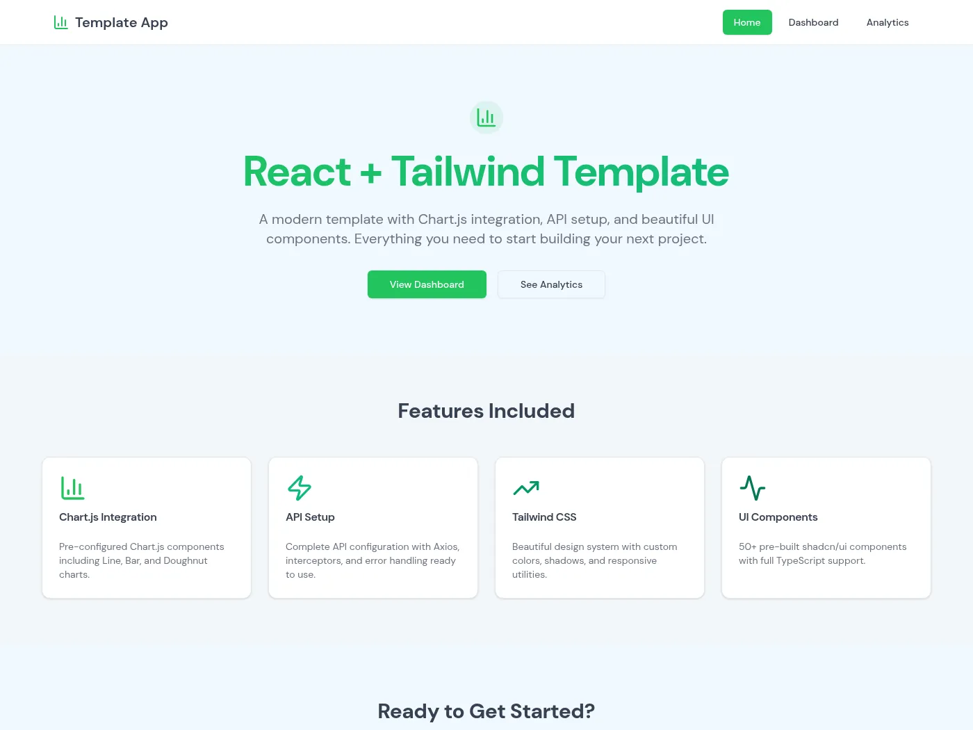 Next.js & Tailwind Starter Template with Chart.js Integration