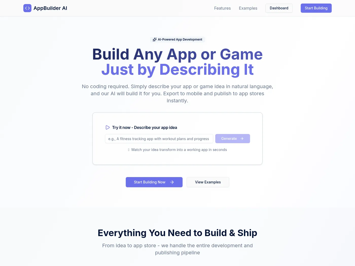 No-Code App & Game Builder Platform