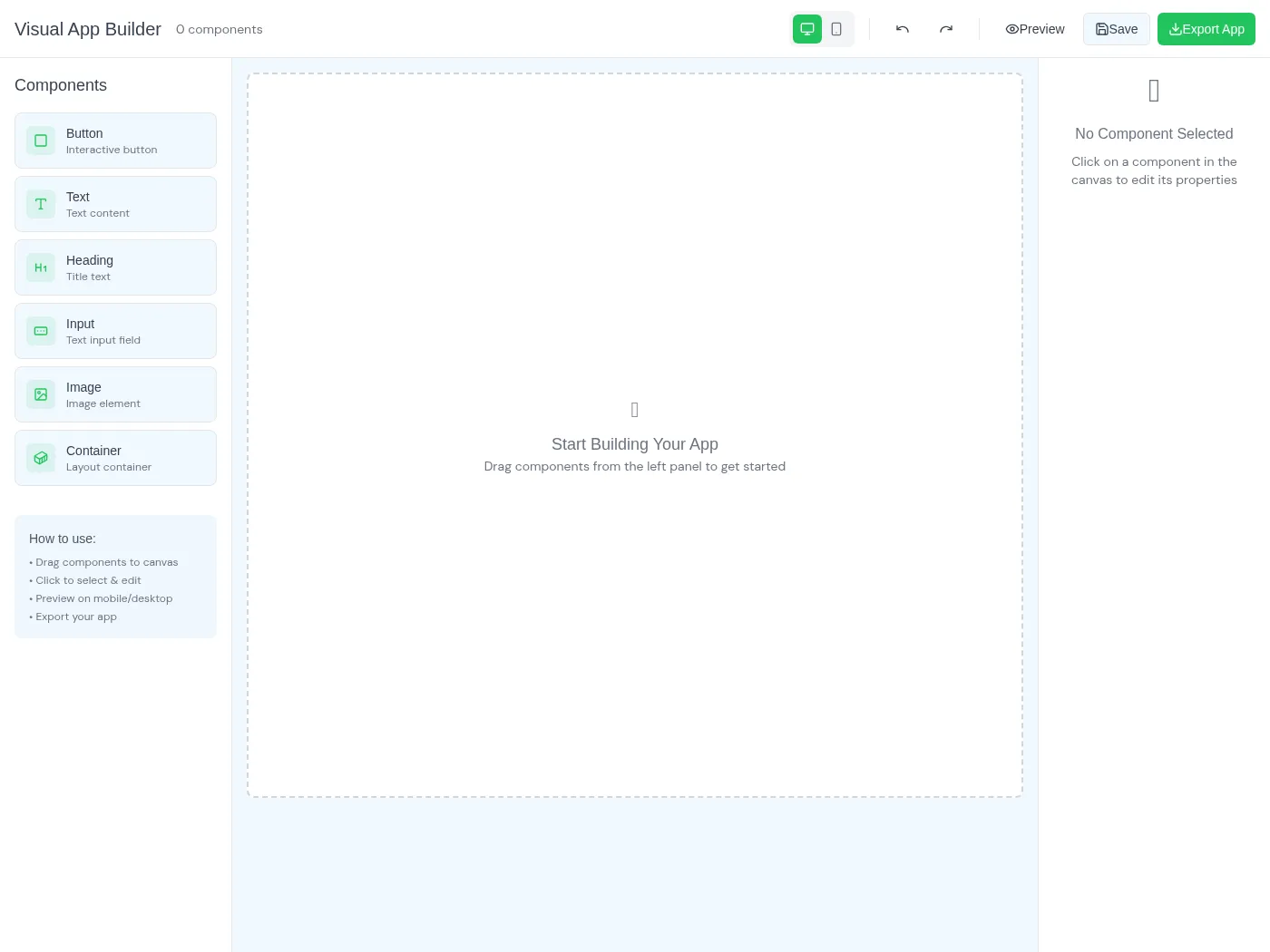 No-Code Cross-Platform App Builder