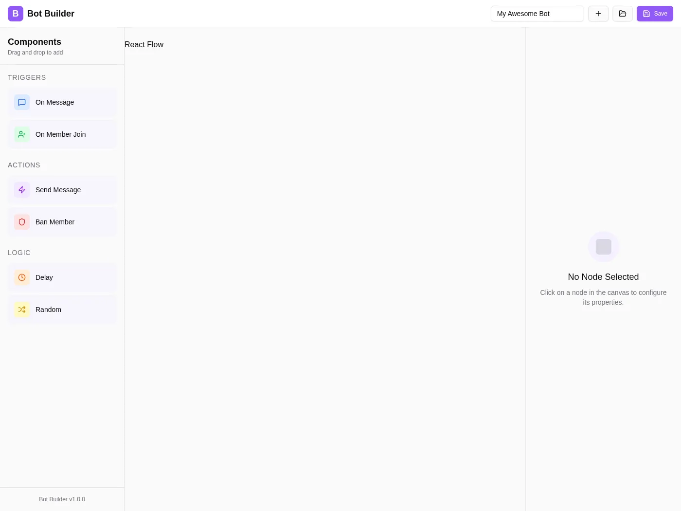 Node-Based Discord Bot Builder