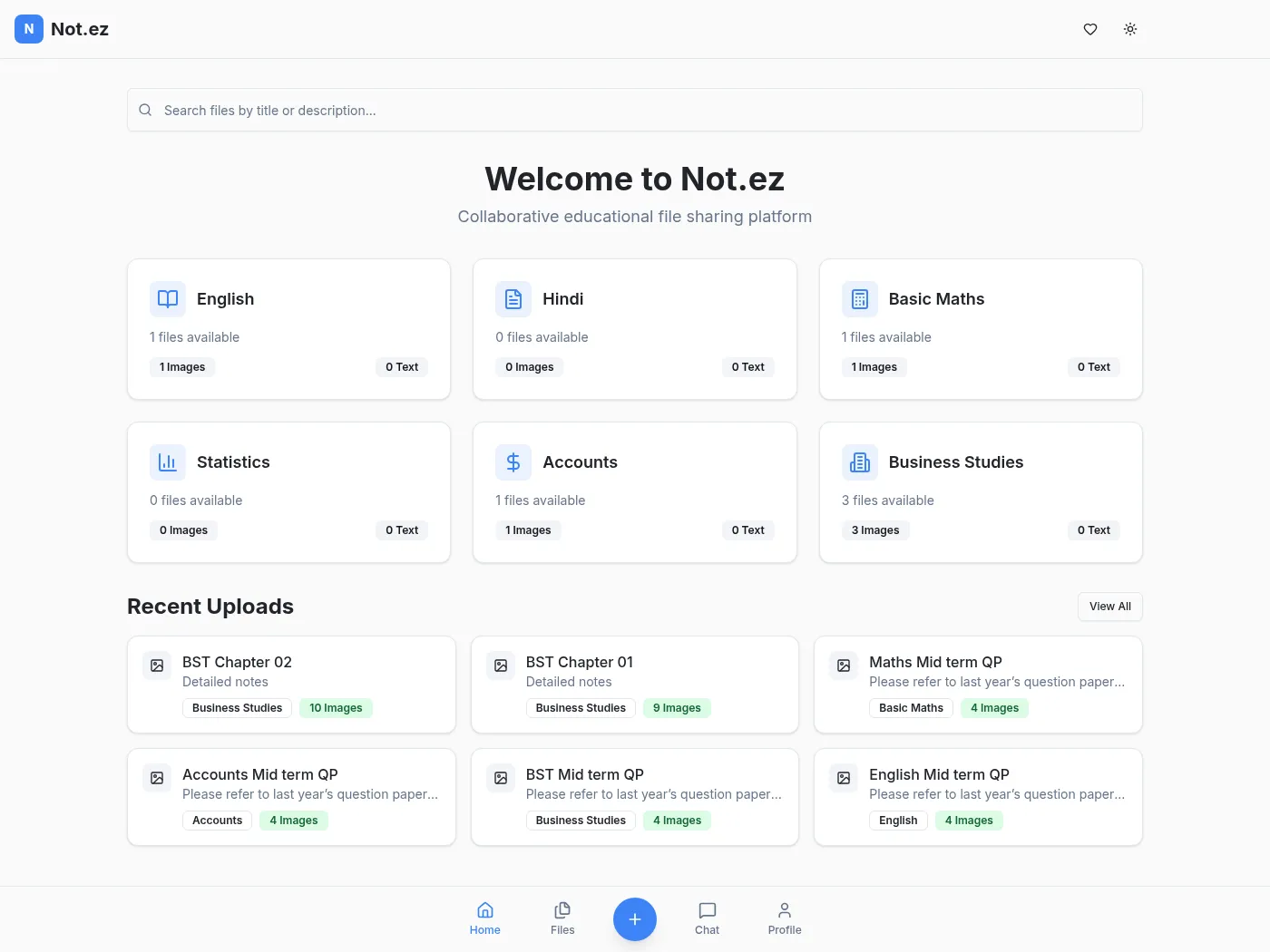 Not.ez – Collaborative Educational File Sharing Platform