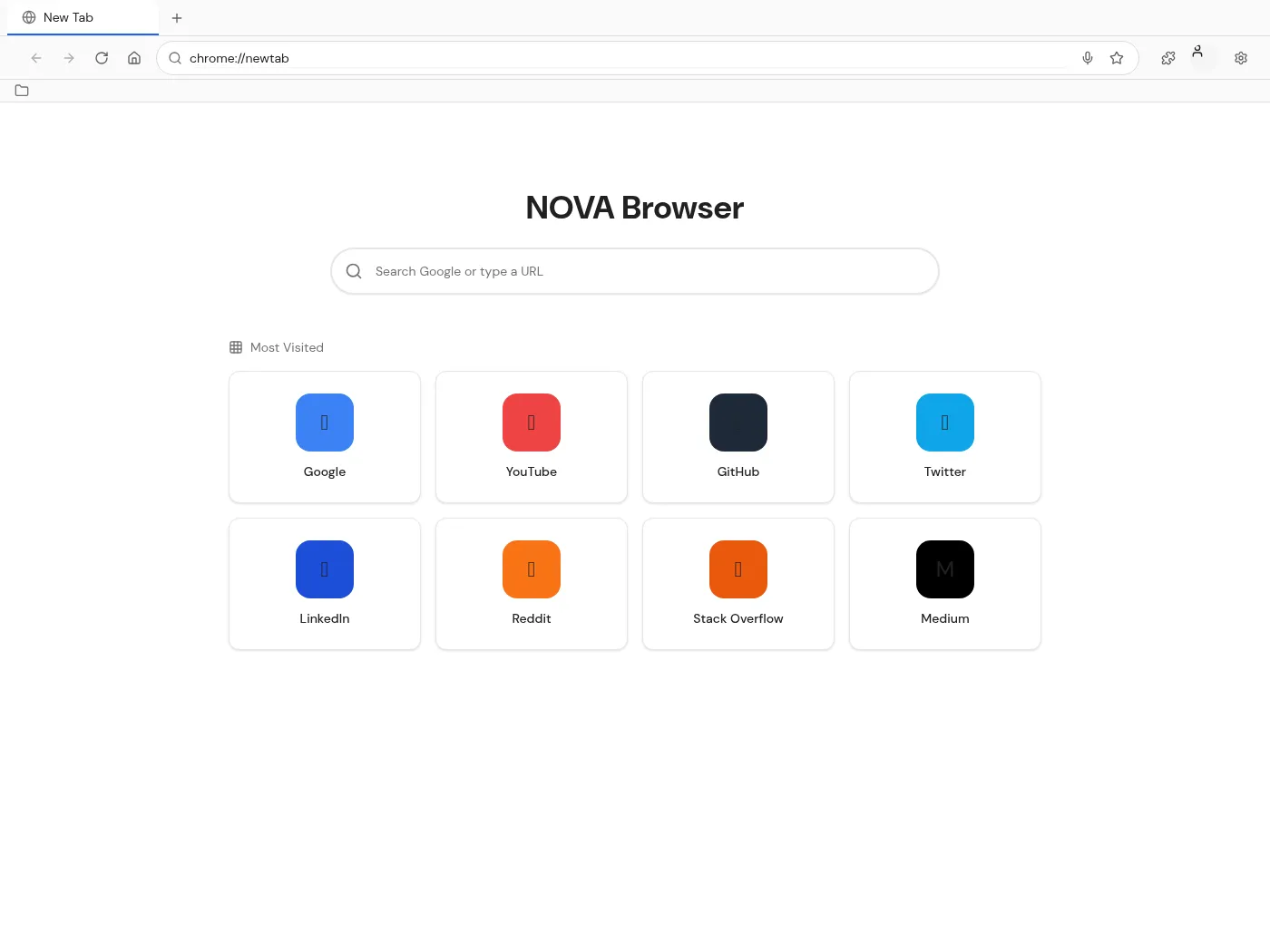 NOVA Browser: Next-Gen Chromium-Style Browser UI (React/Next.js, Electron, Node.js, Firebase)