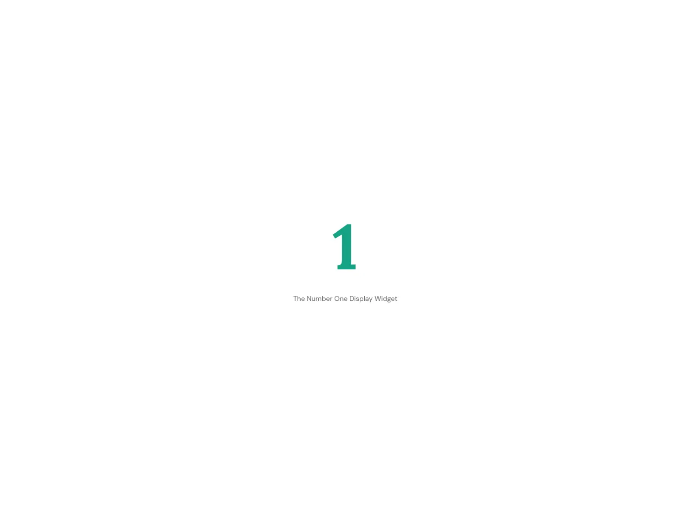 Number One Display Widget
