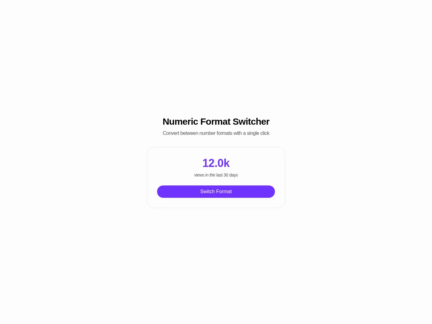 Simple Numeric Format Switcher