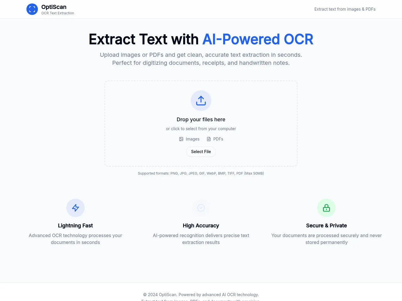 OptiScan Web OCR Platform