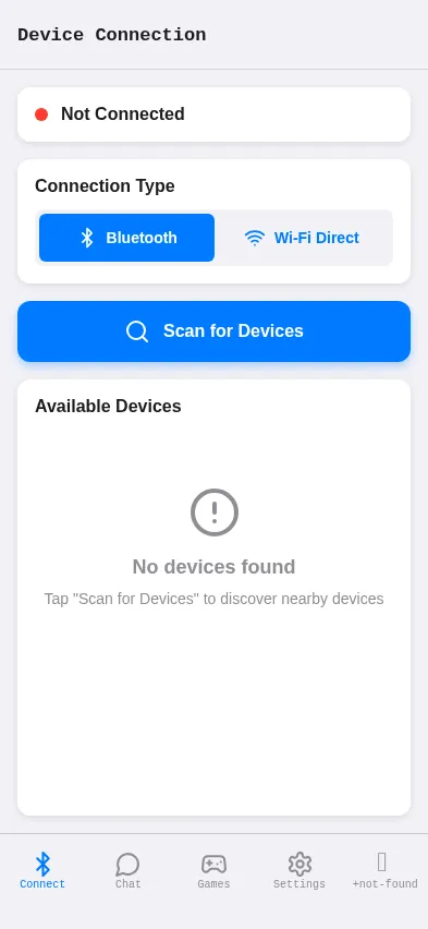 Offline Peer-to-Peer Android Chat & Games App