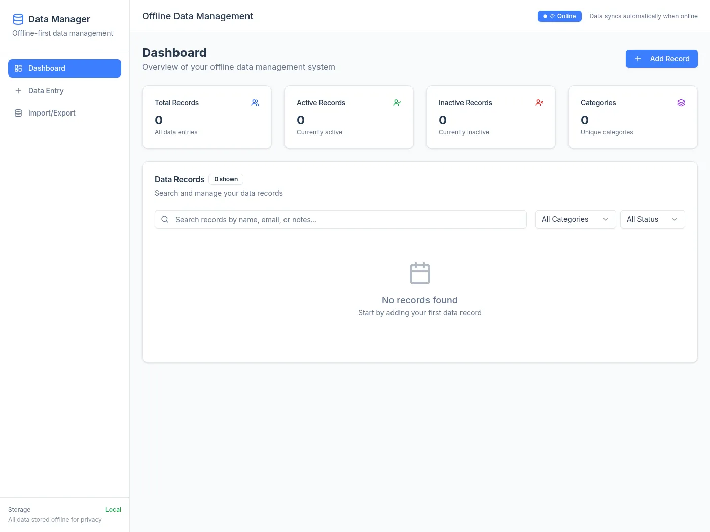 Offline Data Management App