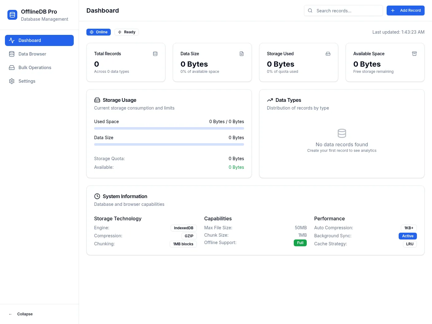 Offline-Ready Large Data Database Backend
