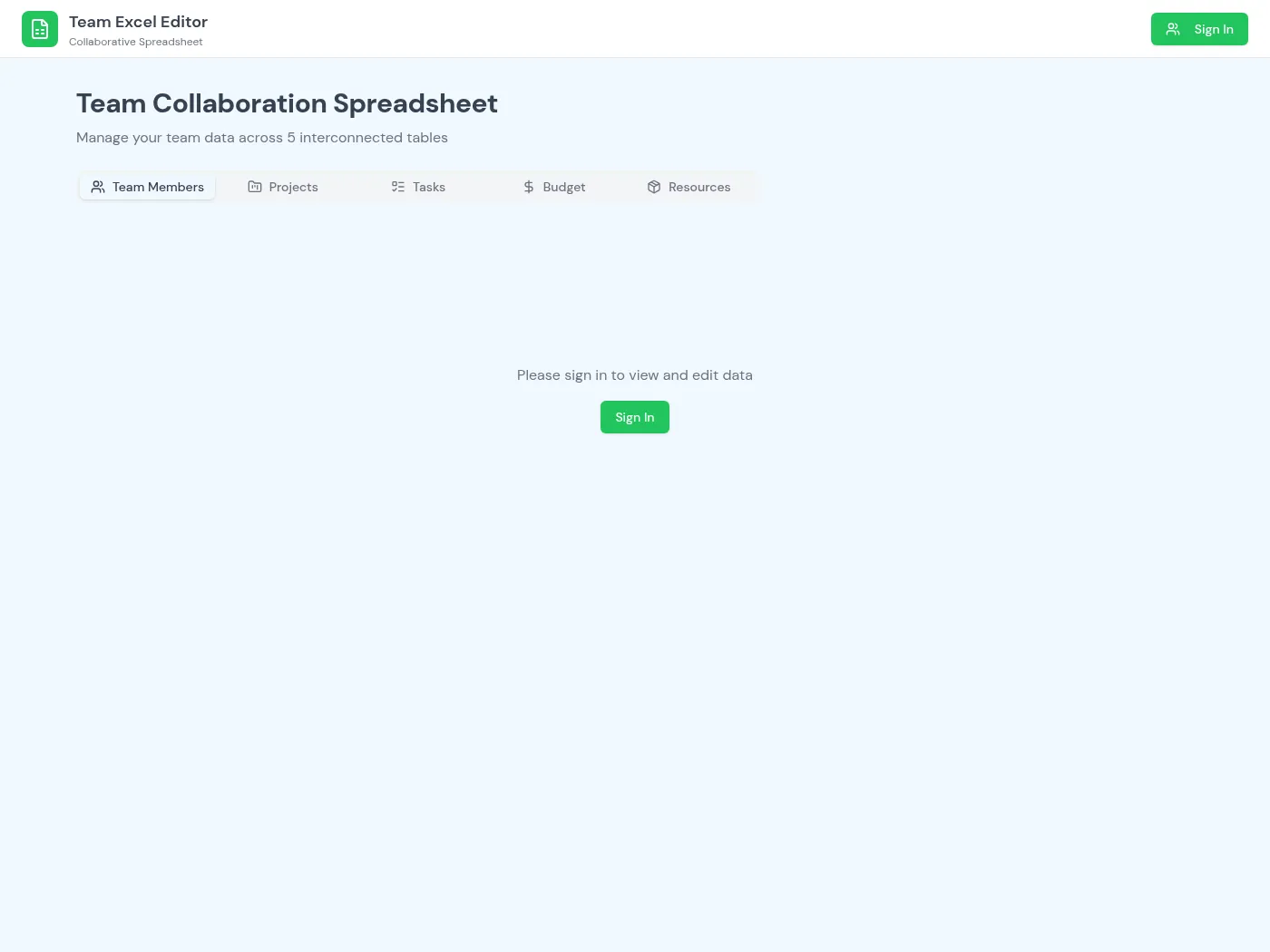 OneDrive Excel Collaborative Editor for Teams