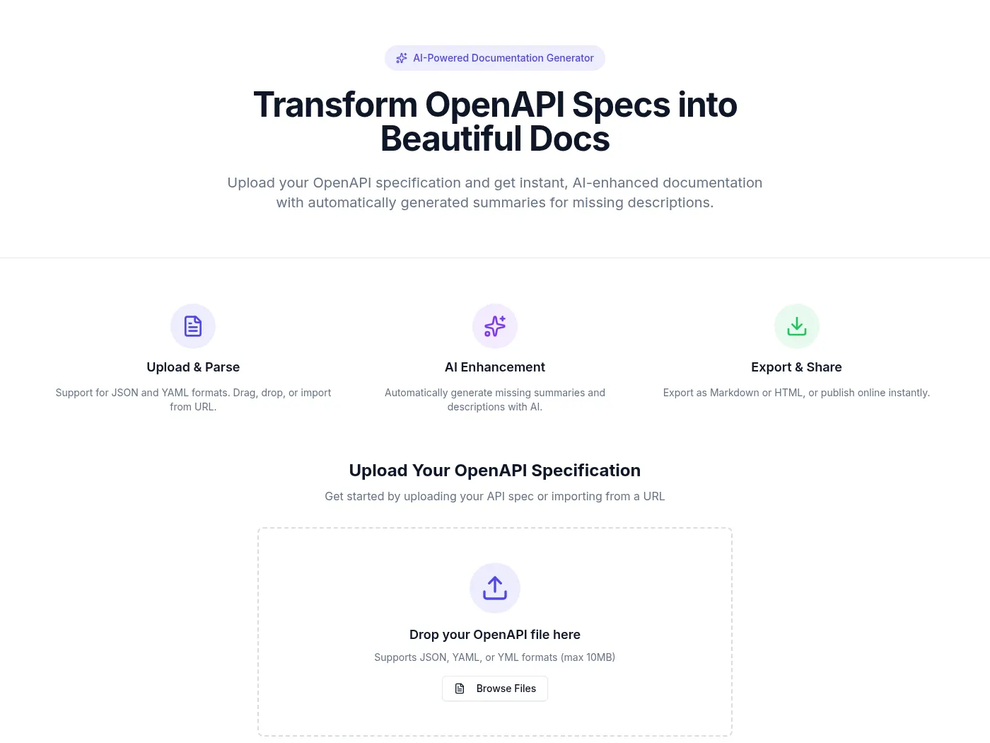 OpenAPI SaaS Docs Generator with AI Summaries