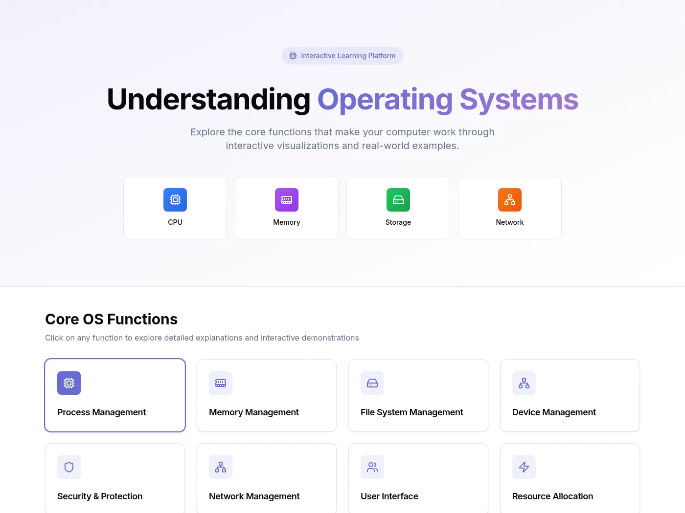 Operating System Function Explorer