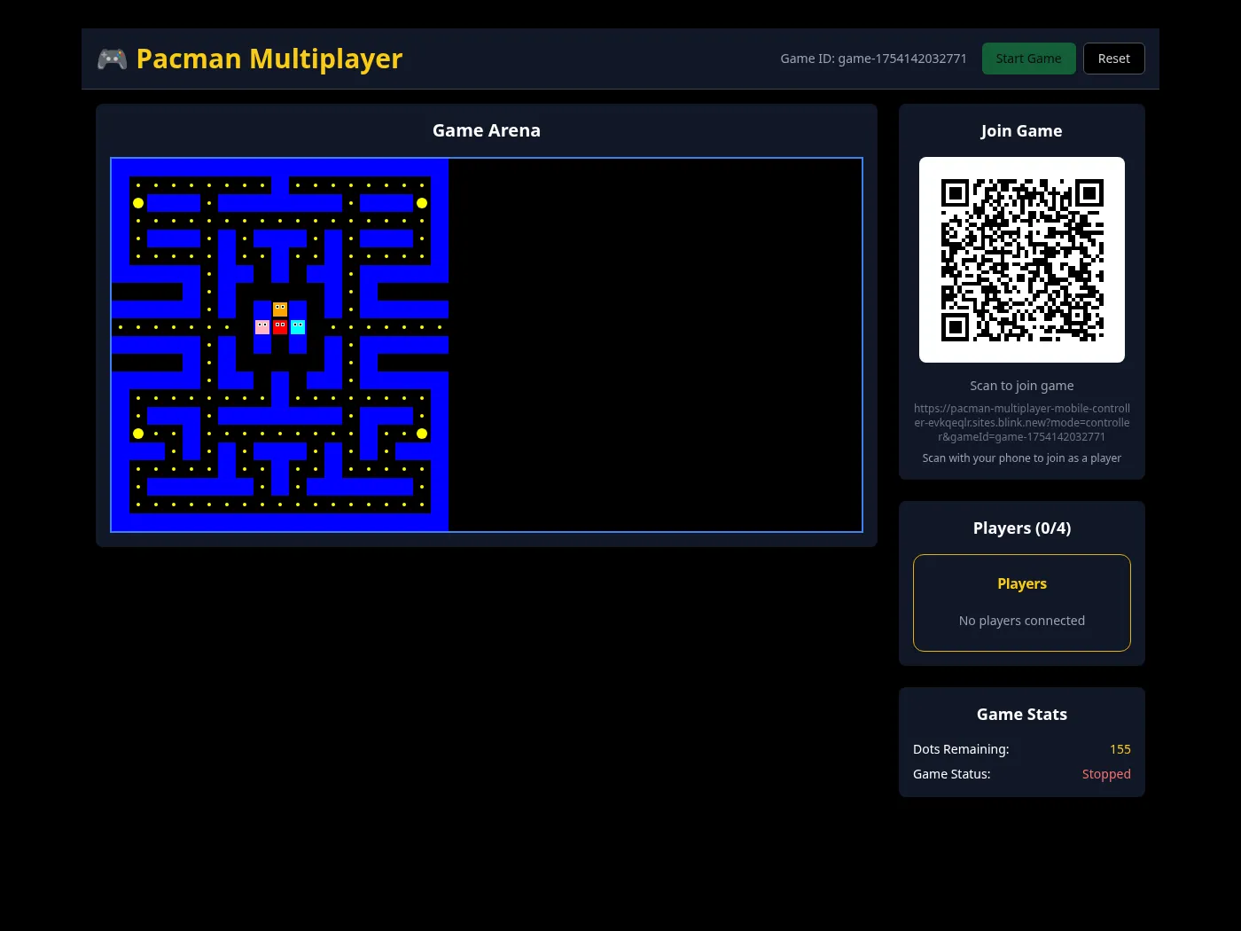 Pacman Multiplayer with Mobile Controller