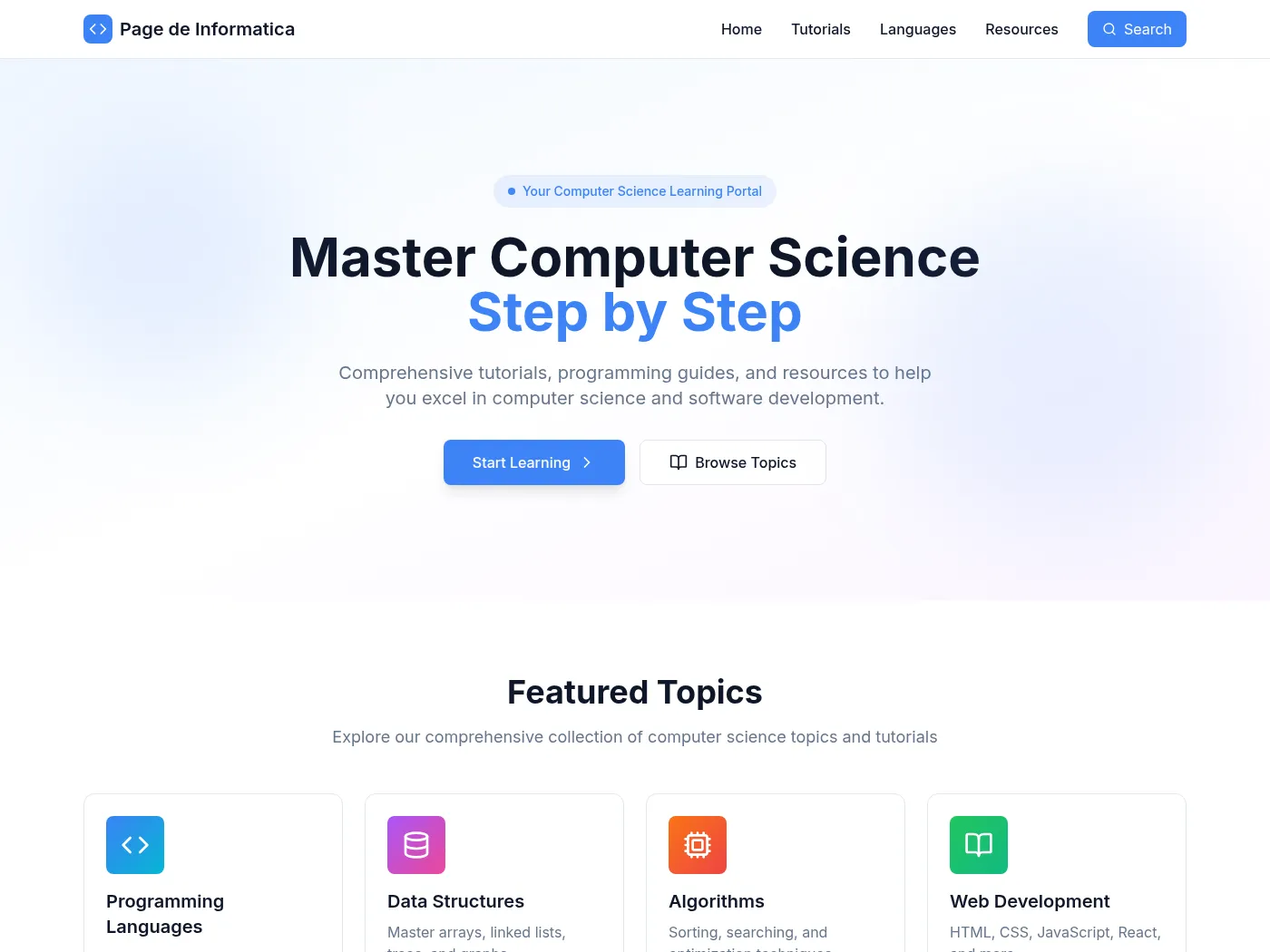 Page de Informatica - Educational Computer Science Portal