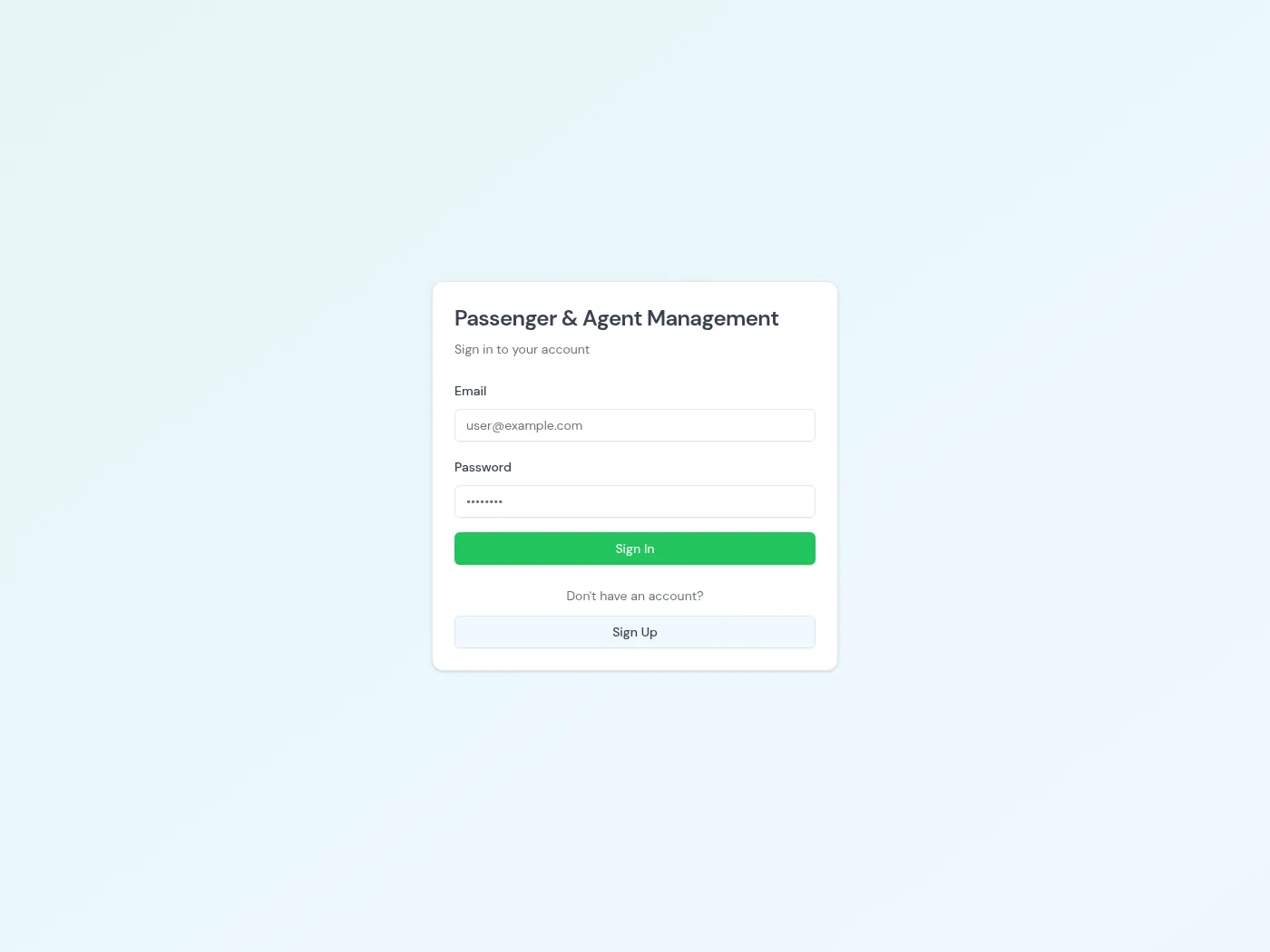 Passenger Agent Management Web App SQL Sector Fix