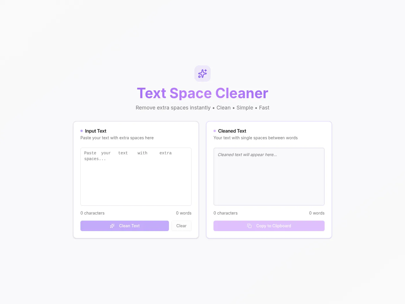 Paste Text Space Cleaner Chat Tool